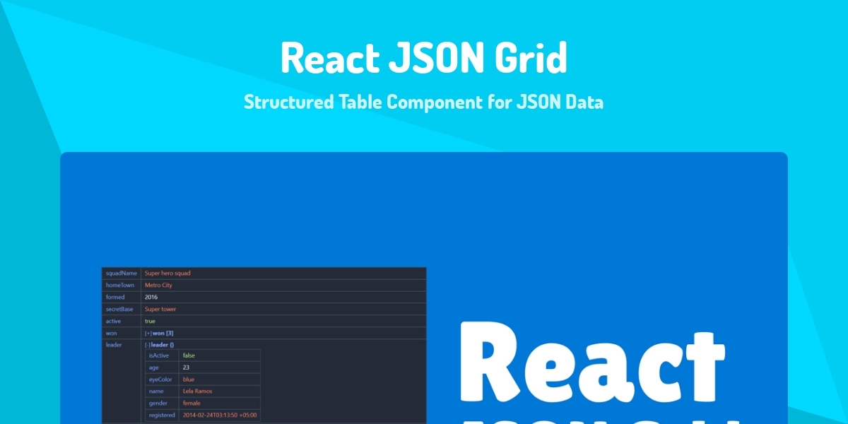 React Json Grid Structured Table Component For Json Data Made With